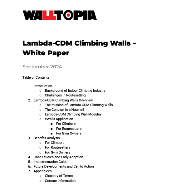 Lambda-CDM Climbing Walls – White Paper | Walltopia